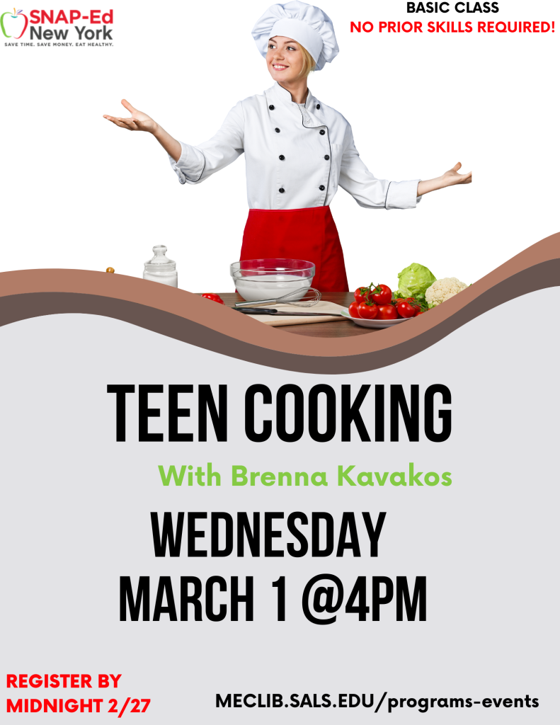 31 Cooking Class Flyer – Mechanicville District Public Library